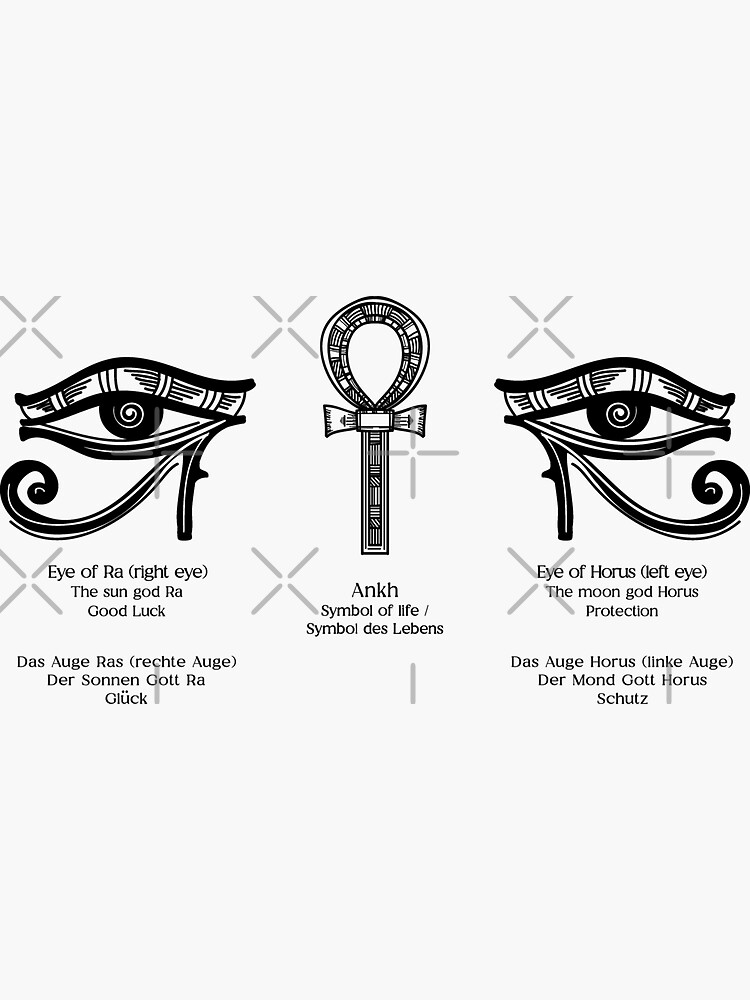 Pegatina «Símbolo egipcio de la vida - Ojo de Ra - Ojo de Horus - Dios ...