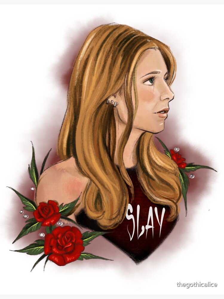 "Slay in Slayer (White Background)" Sticker for Sale by thegothicalice ...