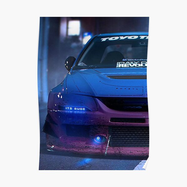 "Mitsubishi Lancer Evo" Poster for Sale by johnnyflores | Redbubble