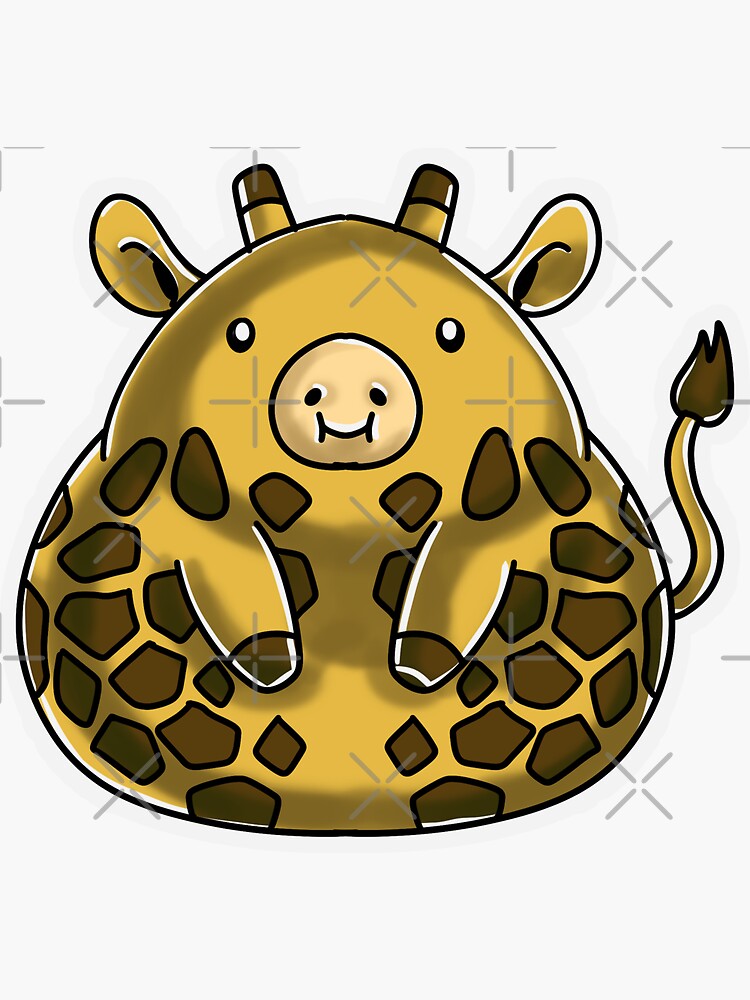 "Chubby Chonky Giraffe Boi" Sticker for Sale by PeachLovecraft | Redbubble