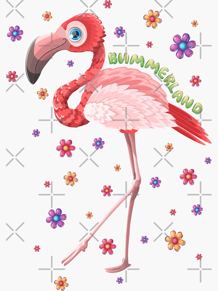 "Cute Colorful Flowers And Hot Pink Flamingo Ajr Bummerland Music Band ...