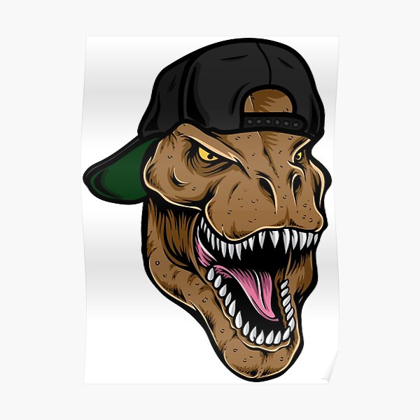 "T-Rex wearing black backwards cap" Poster for Sale by Donovanolson ...