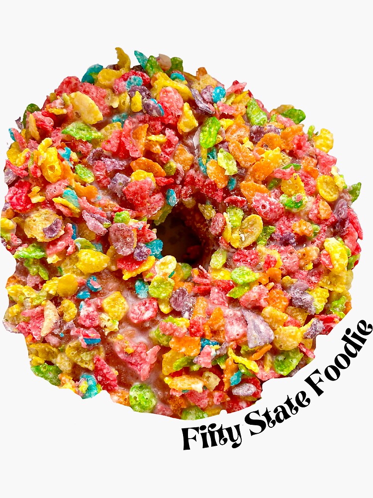 "Fruity Pebbles Donut x Fifty State Foodie" Sticker for Sale by ...