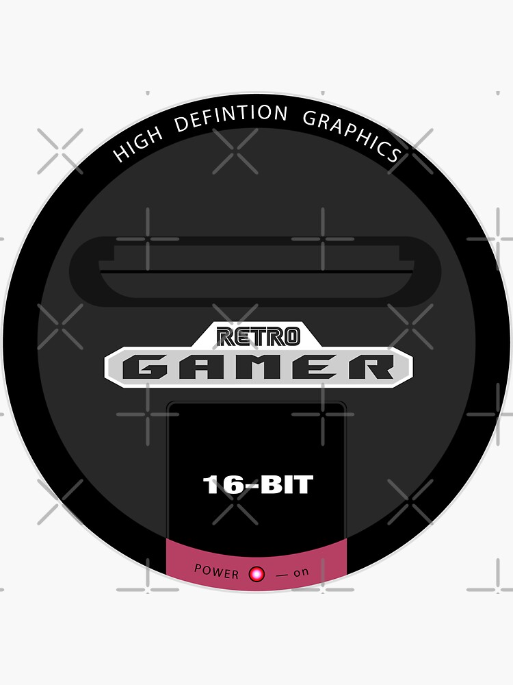 "Mega 16-bit Retro Gamer - Genesis" Sticker for Sale by -TheGamingGeeks ...