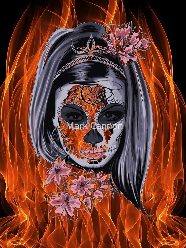 "Flaming Gothic Face" Poster for Sale by KingKongBrody | Redbubble