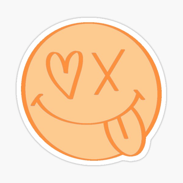 "preppy orange smiley face" Sticker for Sale by mykindapreppy | Redbubble