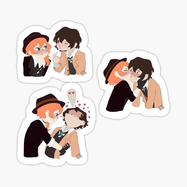 "BSD Soukoku kiss" Sticker for Sale by petitemafia- | Redbubble