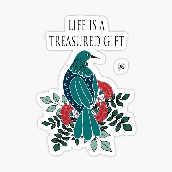 "New Zealand Tui Bird-Life is a treasured gift" Sticker for Sale by ...