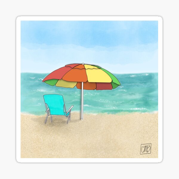 "Beach Umbrella " Sticker for Sale by Scoutstudio | Redbubble