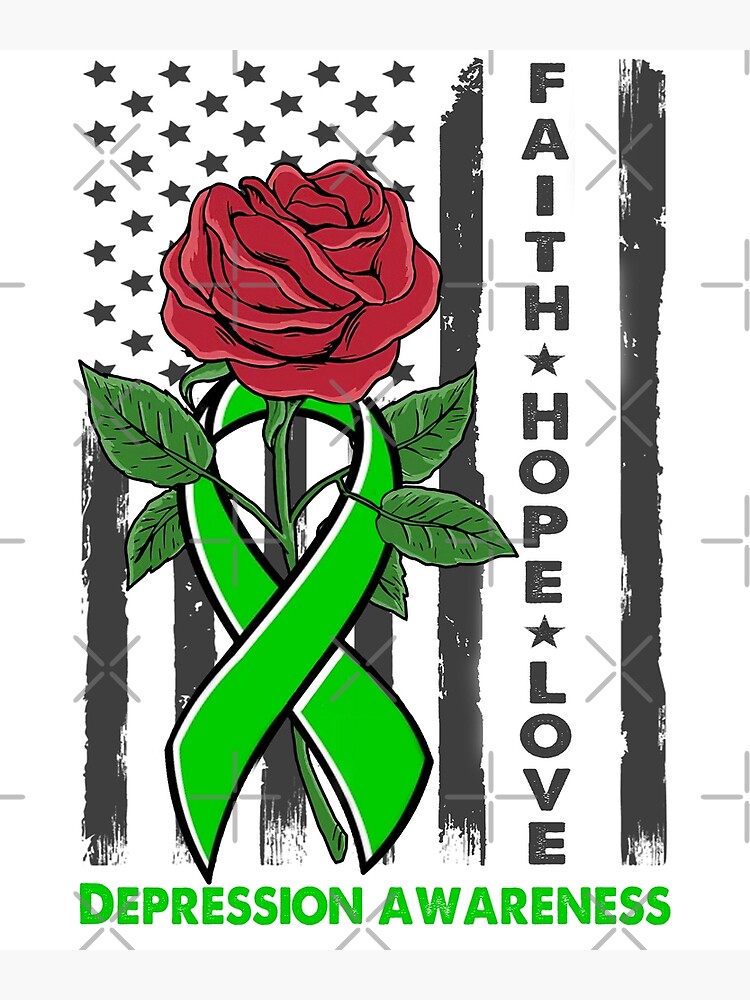 "Faith Hope Love Depression Awareness American Flag" Poster for Sale by ...