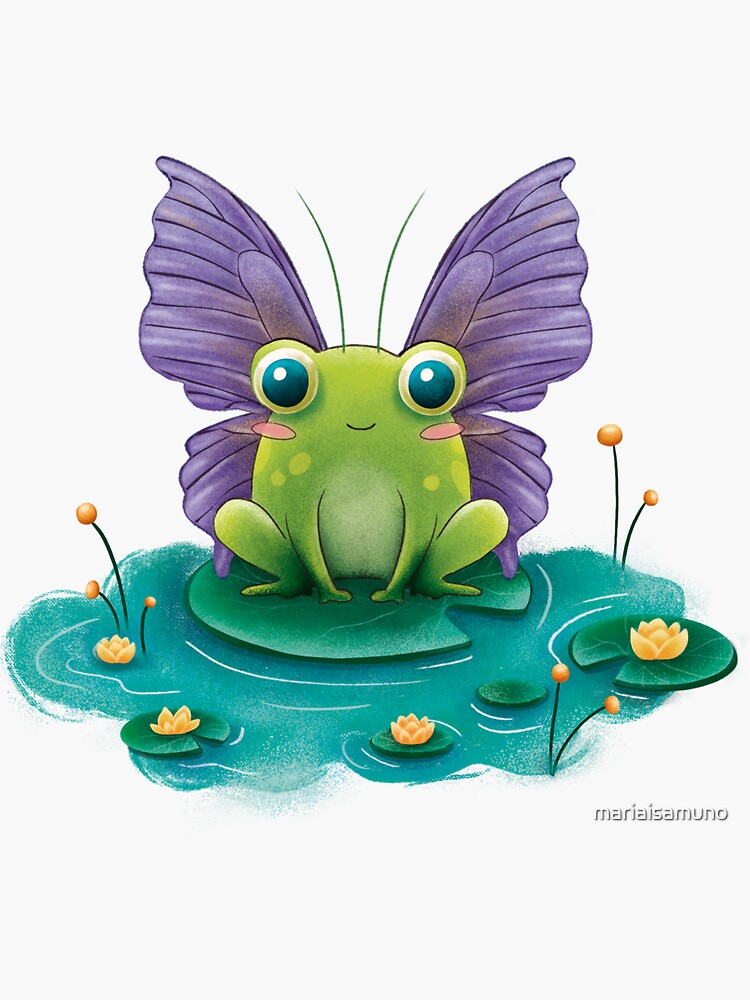 "Shy little frog" Sticker for Sale by mariaisamuno | Redbubble