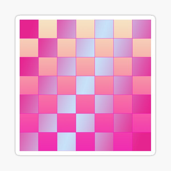 "pretty in pink checkers" Sticker for Sale by i7Creative | Redbubble