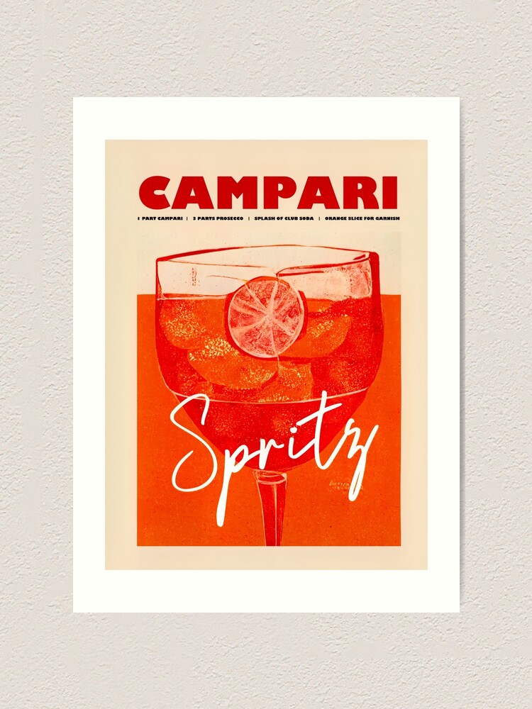 "Retro Bitter Spritz Poster Vintage Aperitif Homebar, Kitchen Bar ...