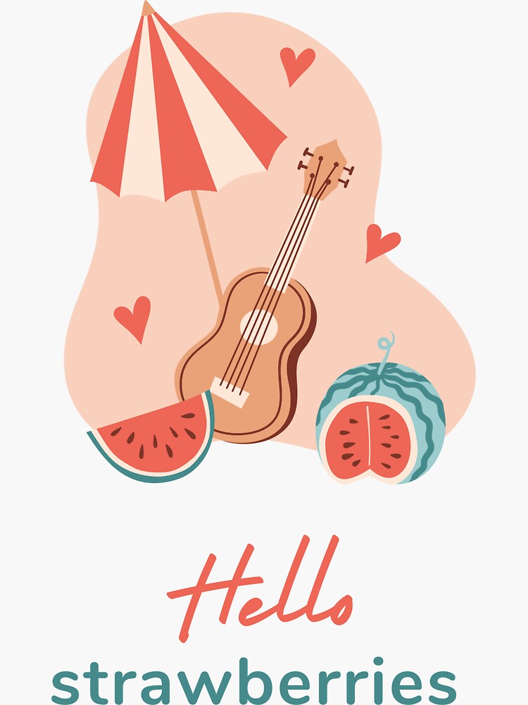 "hello summer watermelon hello strawberries" Sticker for Sale by ...