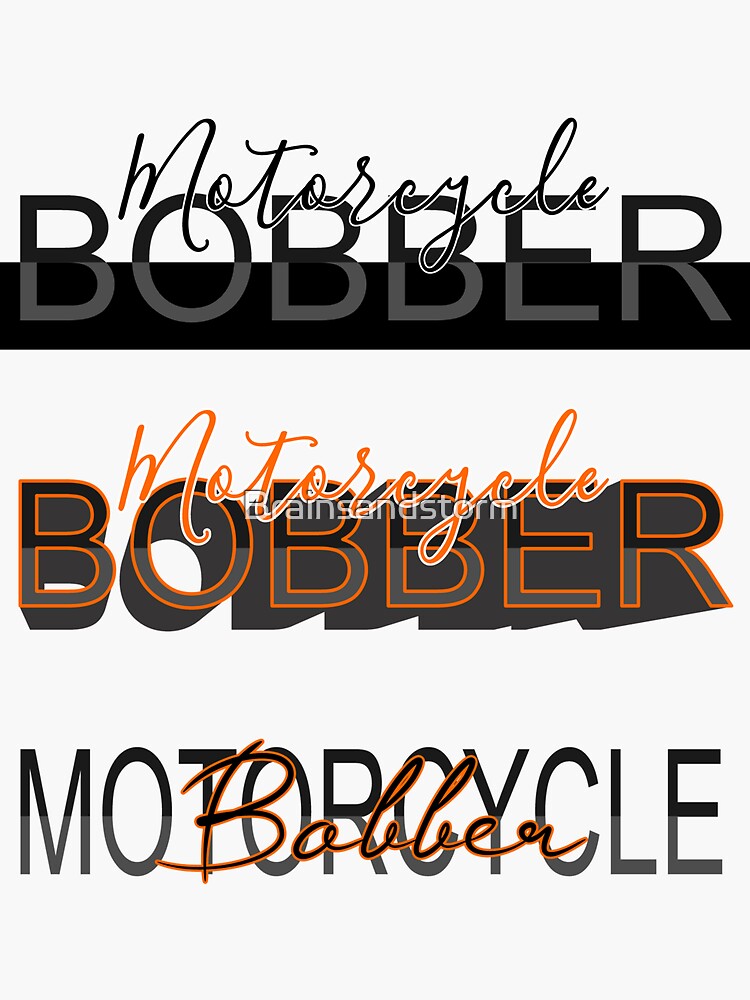 " bobber motorcycle fonts" Sticker for Sale by Brainsandstorm | Redbubble