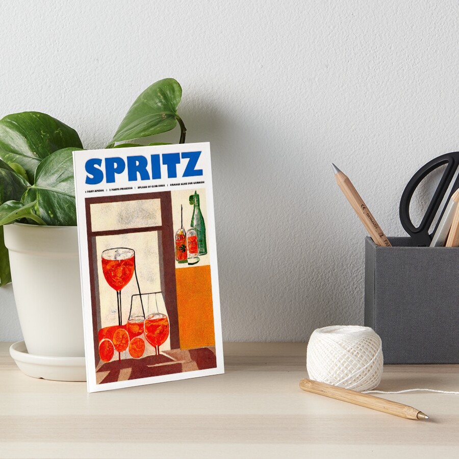 "Retro Classic Spritz Poster Drinks at Home Homebar, Kitchen Bar Prints ...