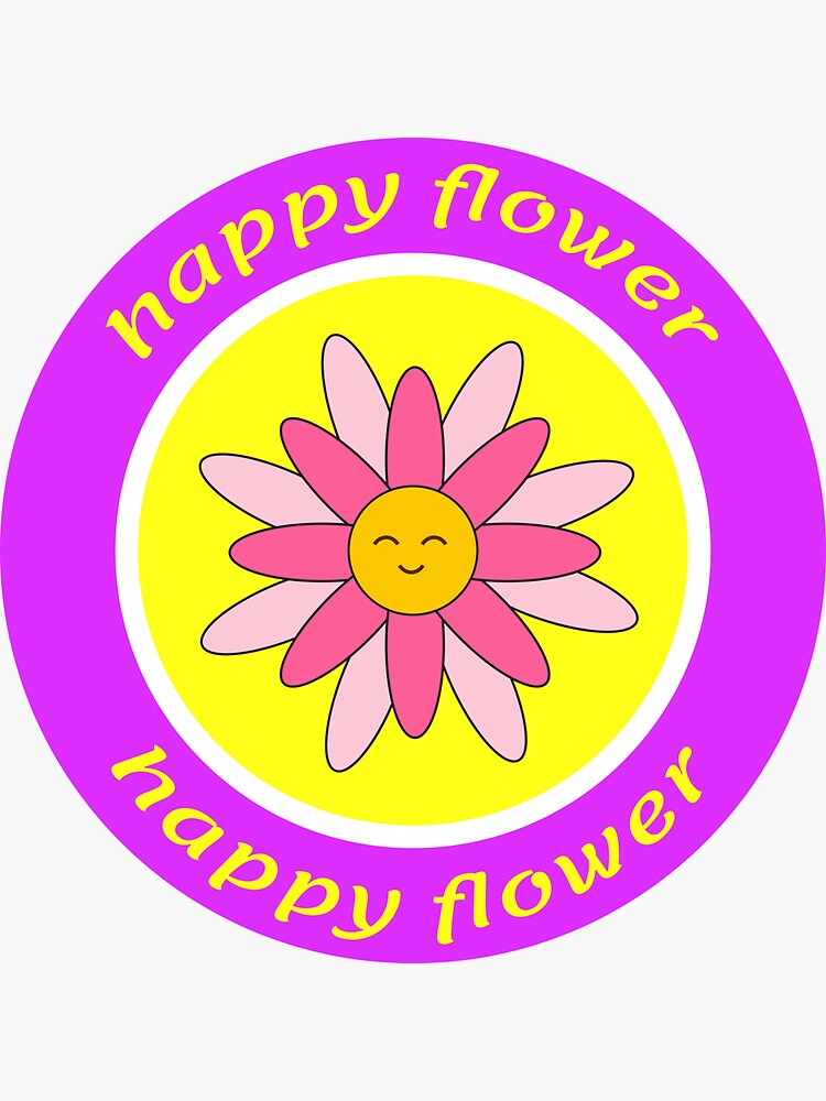 "happy flower" Sticker for Sale by market1ramzy | Redbubble