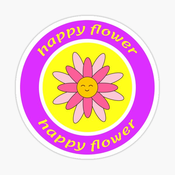 "happy flower" Sticker for Sale by market1ramzy | Redbubble