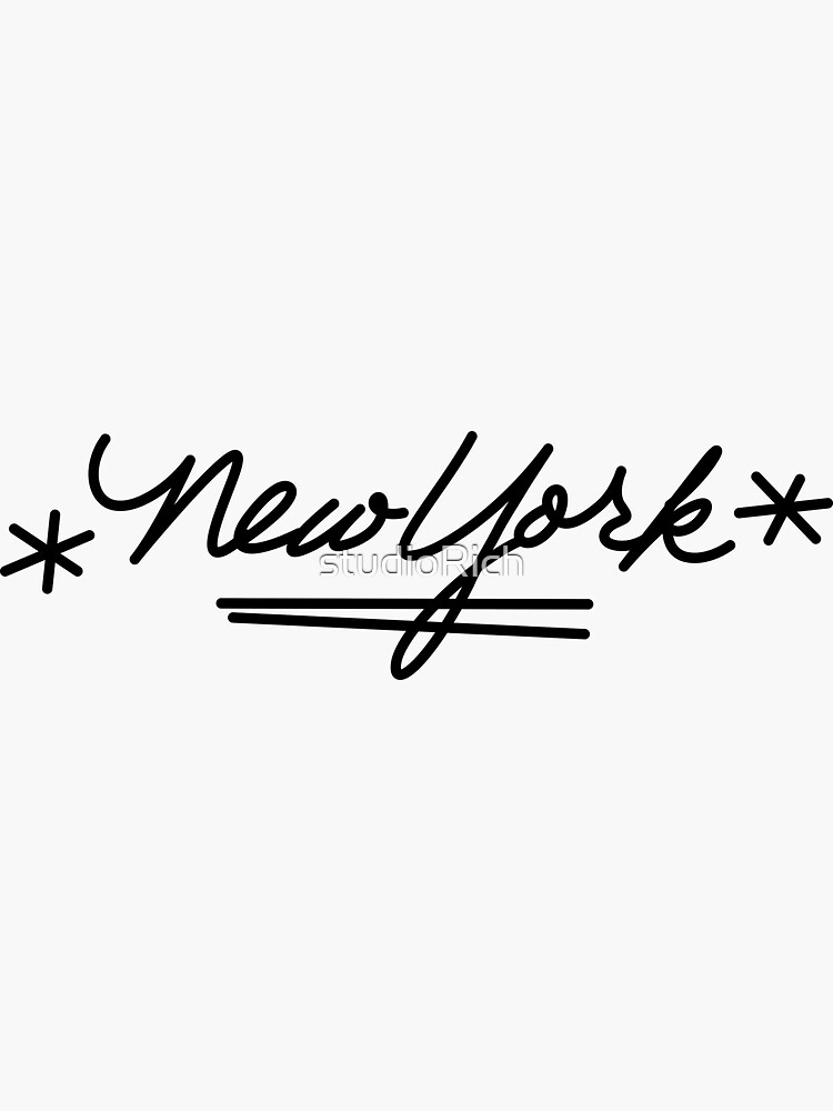 "New York - Stars & Stripes Tag Script" Sticker for Sale by studioRich ...