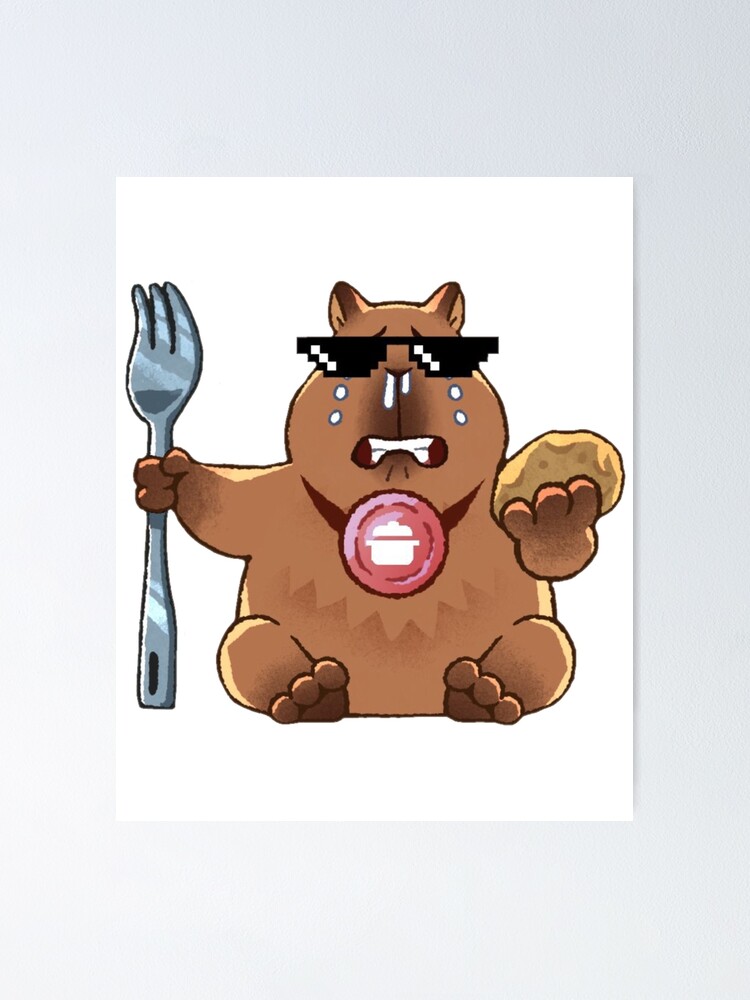 "Capybara Holding Potato " Poster for Sale by CapyBoii | Redbubble