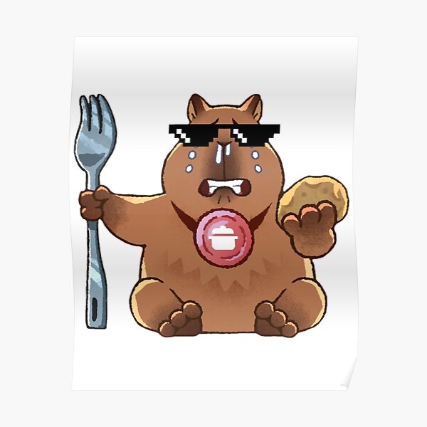 "Capybara Holding Potato " Poster for Sale by CapyBoii | Redbubble
