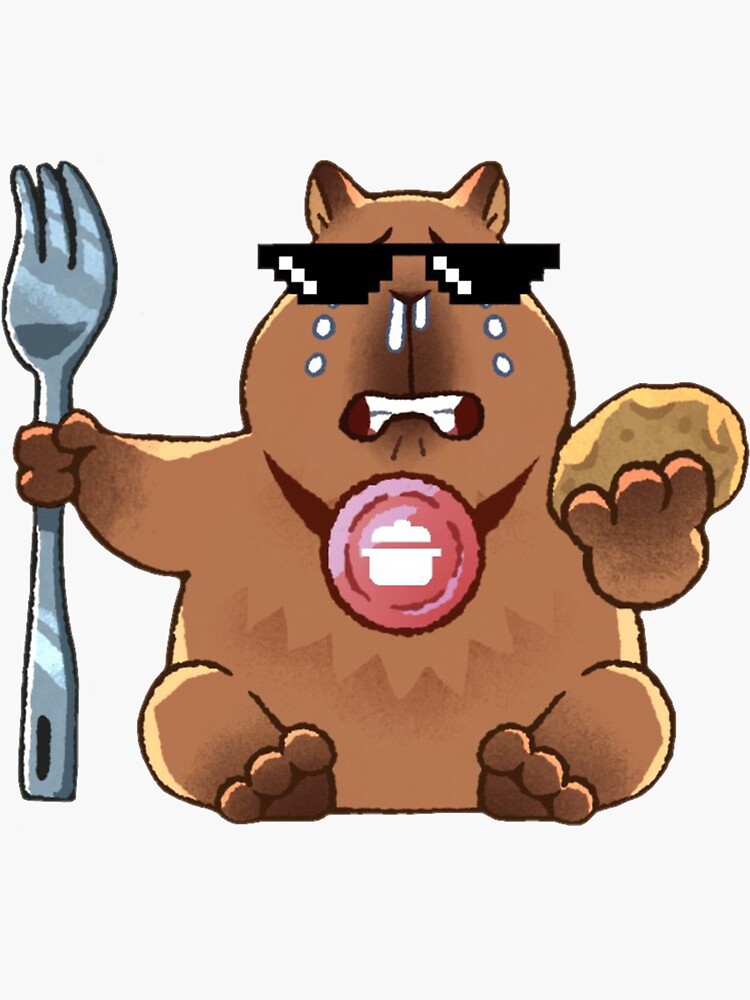 "Capybara Holding Potato " Sticker for Sale by CapyBoii | Redbubble