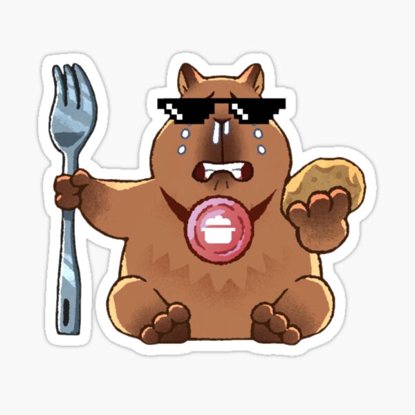 "Capybara Holding Potato " Sticker for Sale by CapyBoii | Redbubble