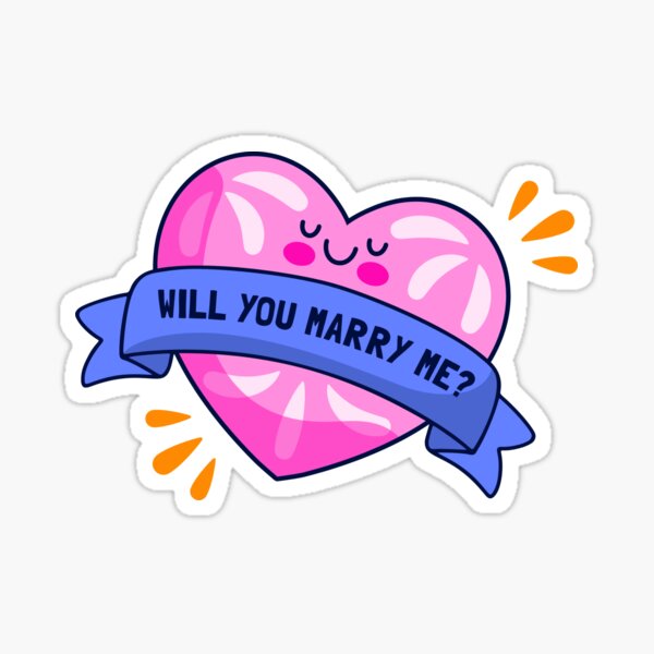 "You marry me" Sticker for Sale by davidapp | Redbubble