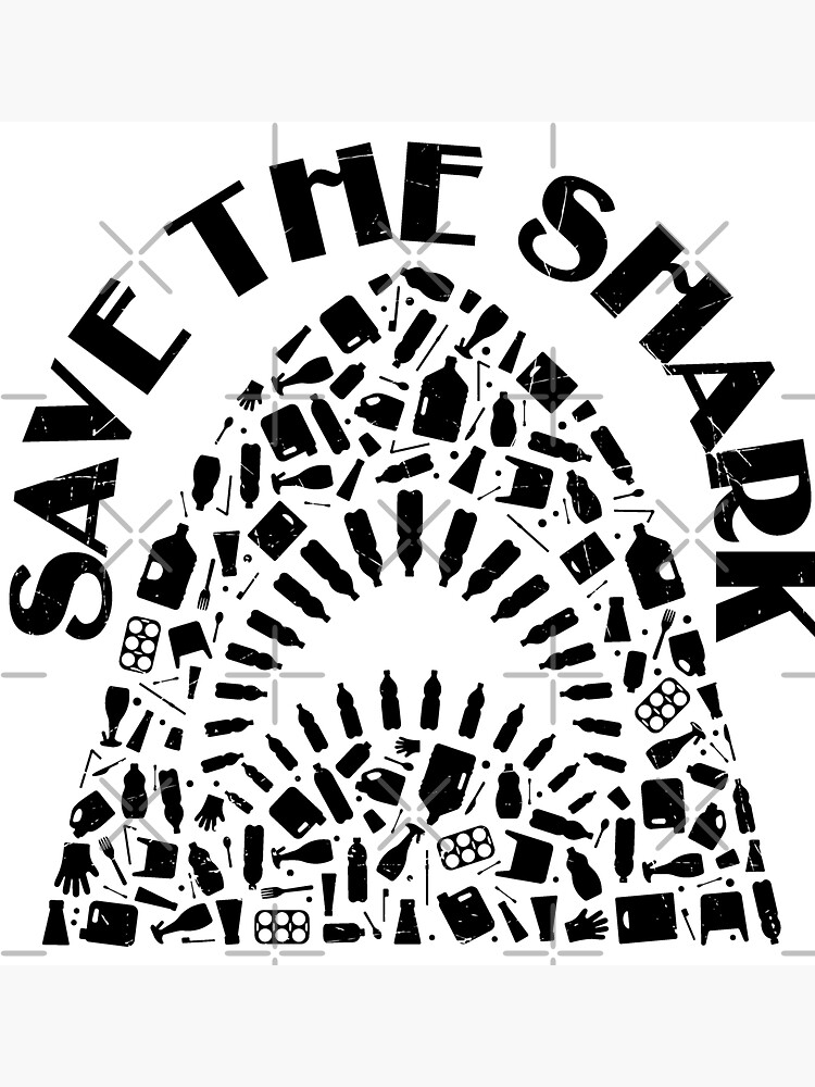 "Save The Sharks, Recycle, Ocean Conservation, White" Sticker for Sale ...