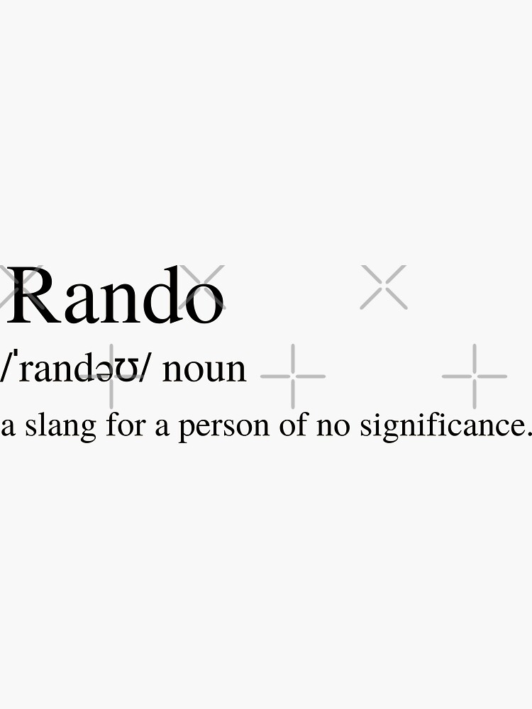 "Rando Definition" Sticker for Sale by fortunecookiez | Redbubble