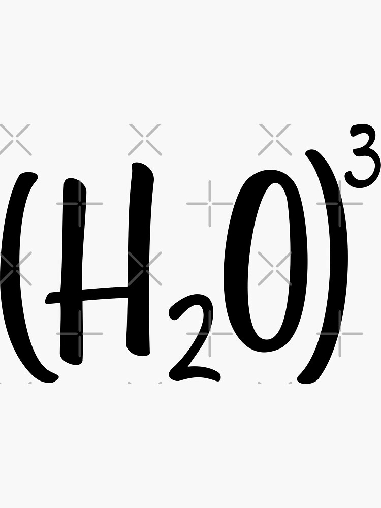 "H2O cube - Science Pun Math Joke" Sticker for Sale by CherieTree ...