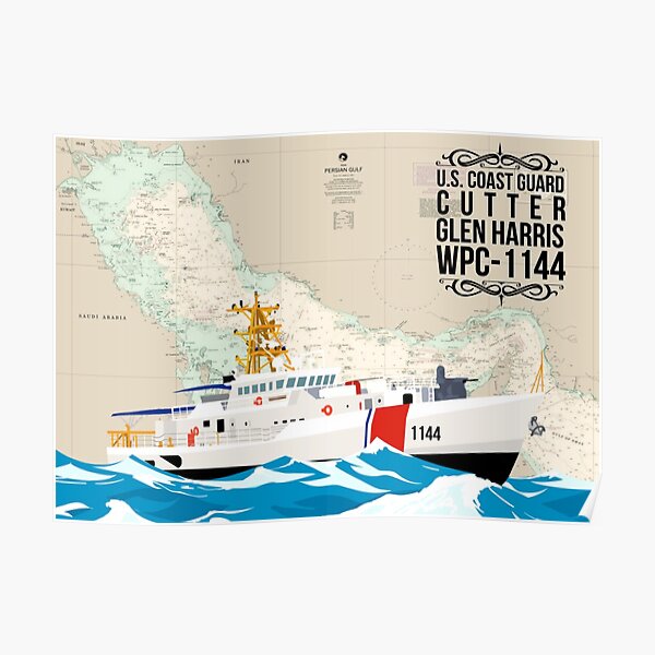 "Chart Art - Coast Guard Cutter Glen Harris (WPC-1144)" Poster for Sale ...