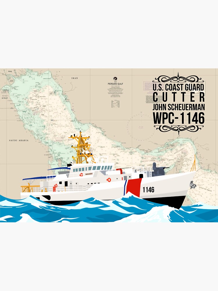 "Chart Art - Coast Guard Cutter John Scheuerman (WPC-1146)" Sticker for ...