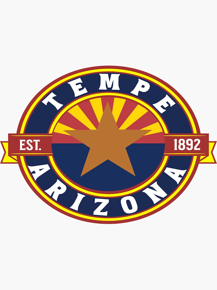 "Tempe Arizona Seal - White" Sticker for Sale by FLCdesigns | Redbubble