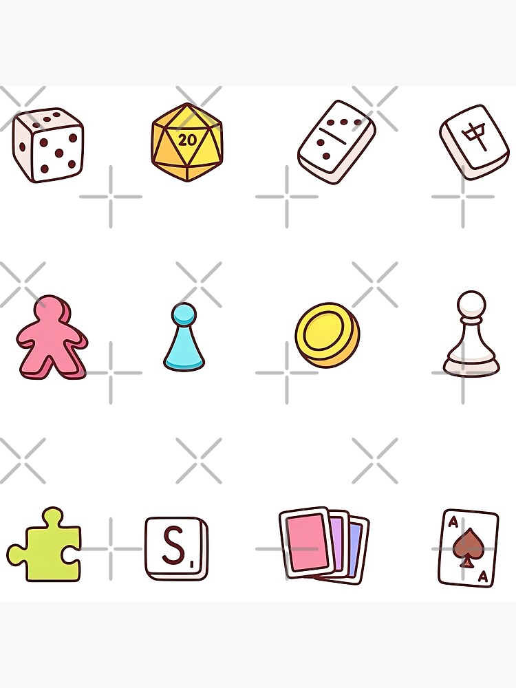 "Board game Sticker Pack, Board games" Poster for Sale by graphic-genie ...