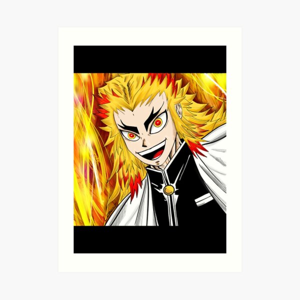 "kyojuro rengoku the hashira of flames in demon slayer " Art Print for ...