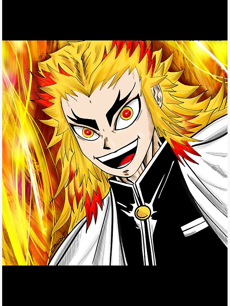 "kyojuro rengoku das hashira der flammen in demon slayer" Poster von ...