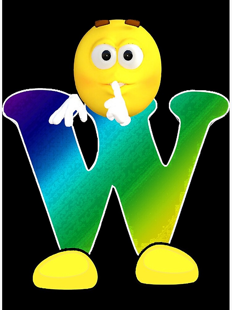 Póster «Letra W Alfabeto Smiley Monogram Face Emoji Camisa para Hombres ...