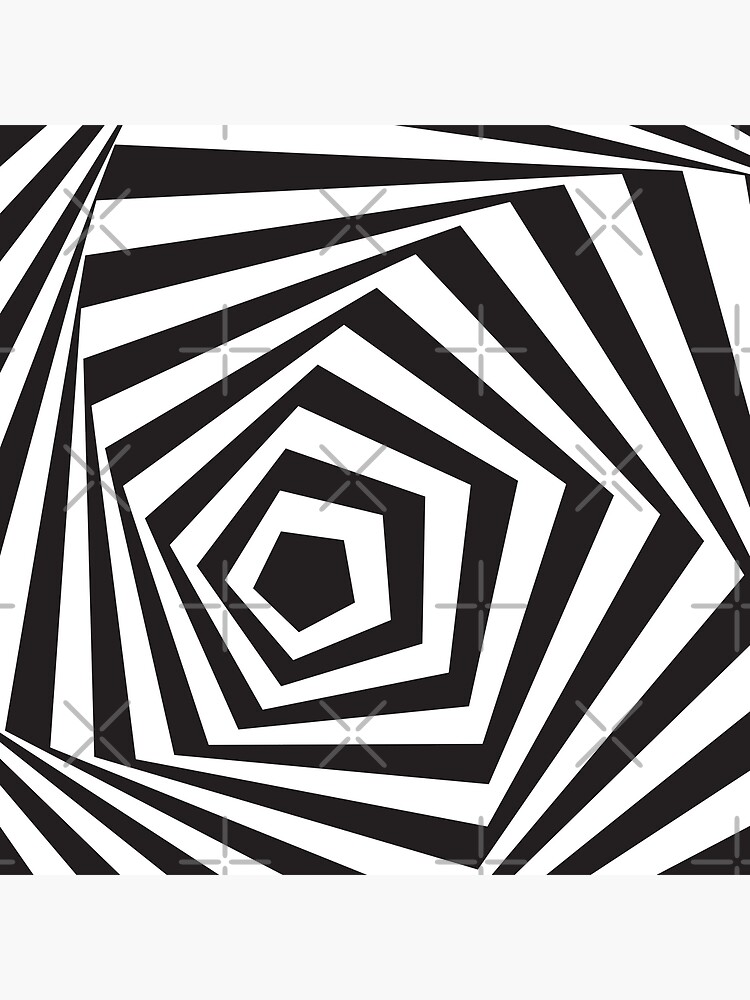"Black wavy pattern on white background. Spiral labyrinth art." Poster ...