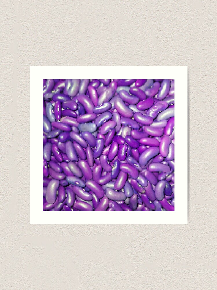 "16-Bit Pixel Food Pattern Light Red Kidney Beans In Purple" Art Print ...