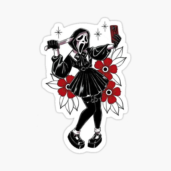 "Funny Girl Ghost Face" Sticker for Sale by ChristyEarls | Redbubble
