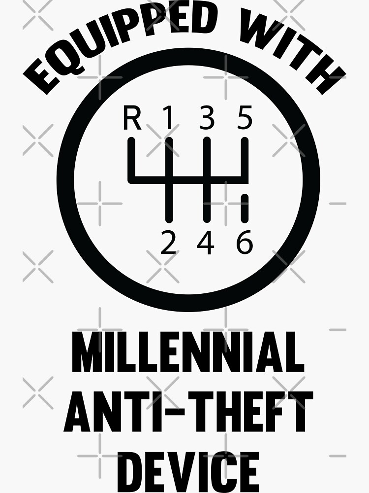 "Equipped With Millennial Anti-Theft Device" Sticker for Sale by ...