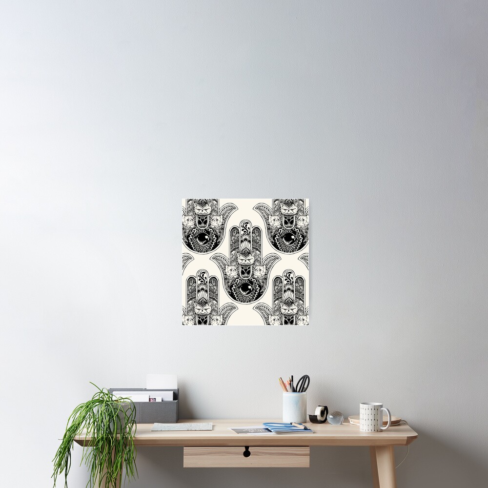 "Hamsa Hand Persian Cat" Poster for Sale by Huebucket | Redbubble