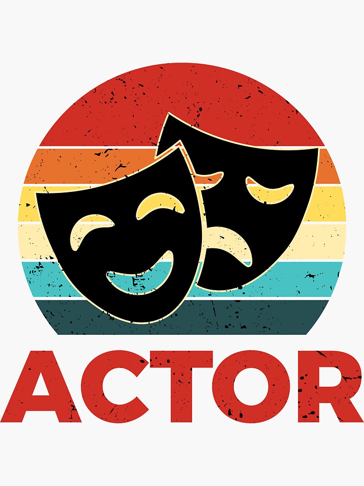"Retro Acting Vintage Actor" Sticker for Sale by NestaReign | Redbubble