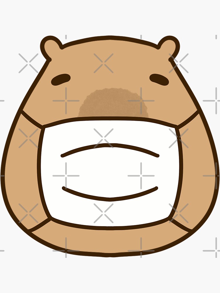 "Capybara with mask" Sticker for Sale by picopang | Redbubble