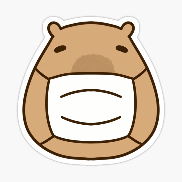 "Capybara with mask" Sticker for Sale by picopang | Redbubble