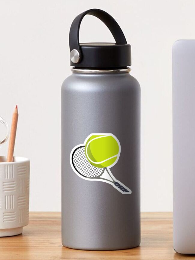 "Tennis Ball & Racket Racquet Illustration" Sticker for Sale by ...
