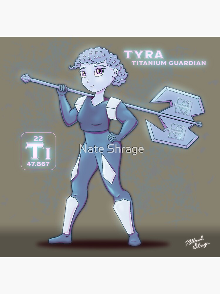 "Tyra the Titanium Guardian" Sticker for Sale by nbs248 | Redbubble