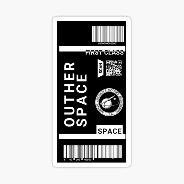 "Outer space ticket vintage" Sticker for Sale by jackiehere | Redbubble
