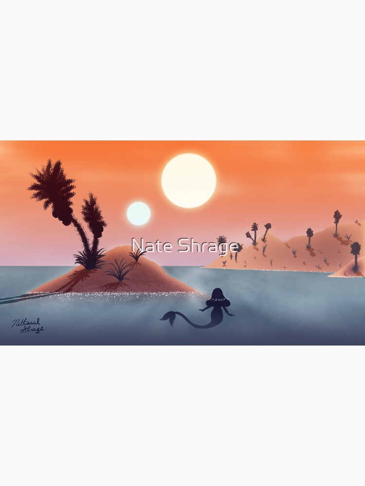 "Mermaid Binary Sunset" Sticker for Sale by nbs248 | Redbubble